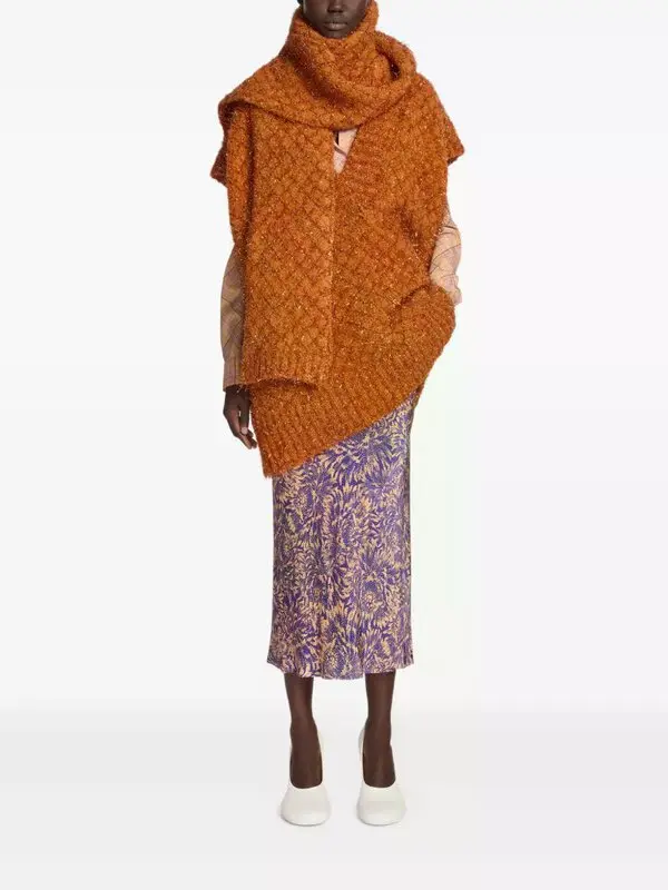 Dries Van Noten Metallized Knitted Scarf