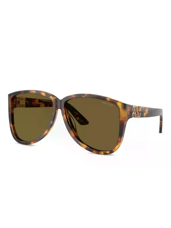 Miu Miu Tortoiseshell Sunglasses With Logo Plaque