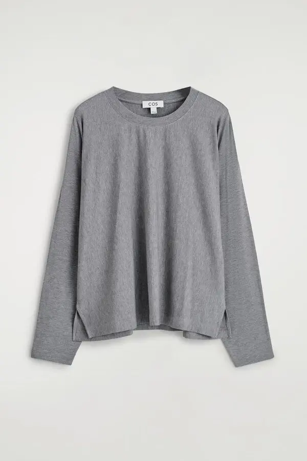 Cos Fluid Jersey Long-sleeved Top - Gray