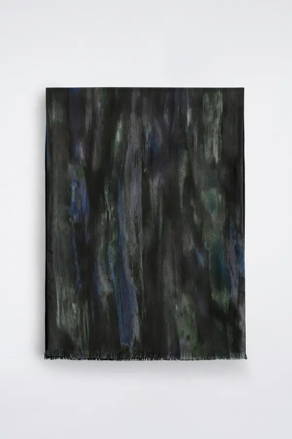 Cos Paint-print Silk Scarf - Navy