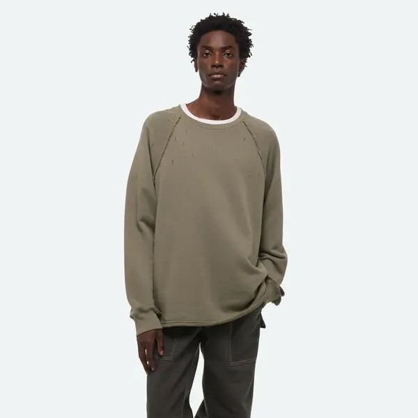 Helmut Lang Distressed Crewneck Sweatshirt