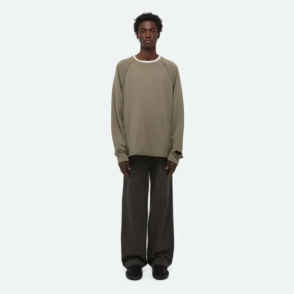 Helmut Lang Distressed Crewneck Sweatshirt