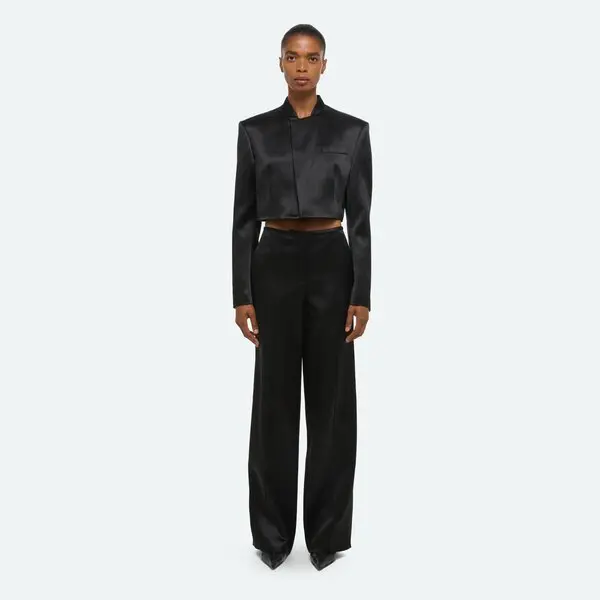 Helmut Lang Cropped Duchesse Satin Blazer