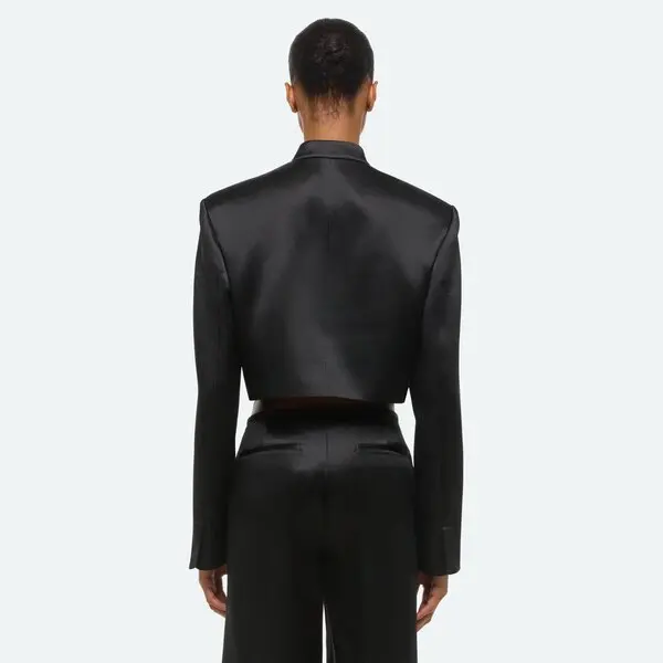 Helmut Lang Cropped Duchesse Satin Blazer