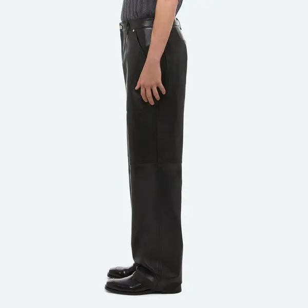 Helmut Lang Leather Utility Straight Leg Pants