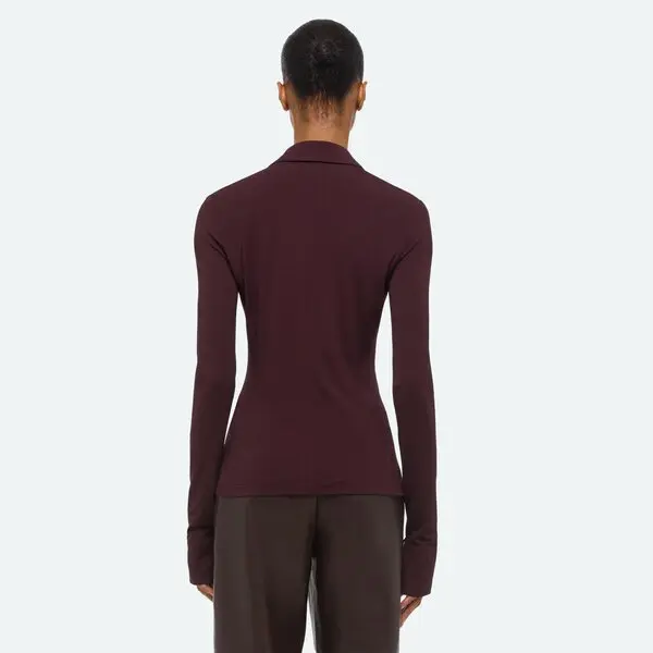 Helmut Lang Viscose Blazer Top - Mahogany