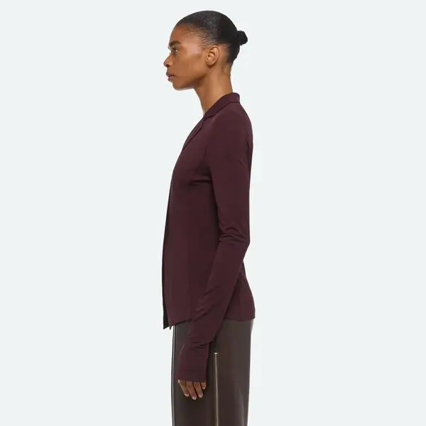 Helmut Lang Viscose Blazer Top - Mahogany
