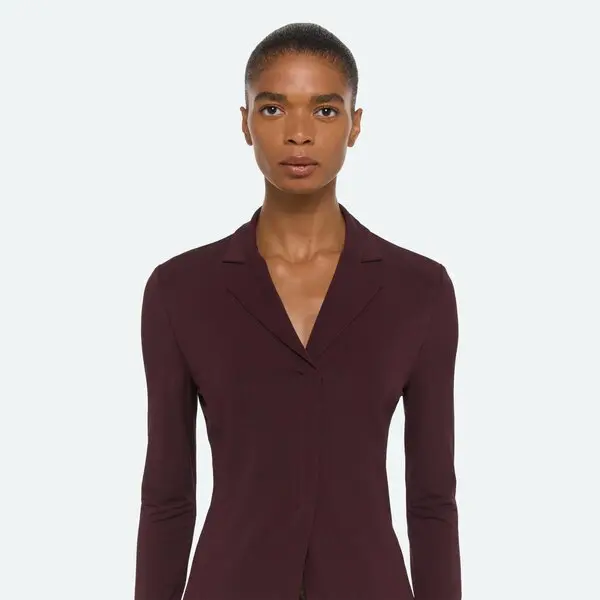 Helmut Lang Viscose Blazer Top - Mahogany
