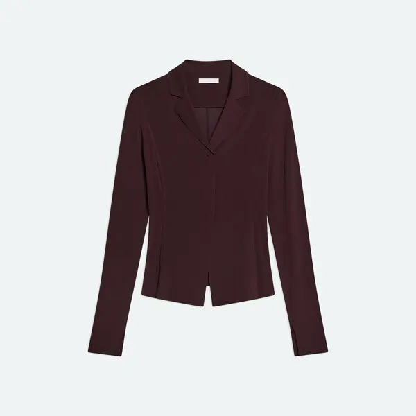 Helmut Lang Viscose Blazer Top - Mahogany