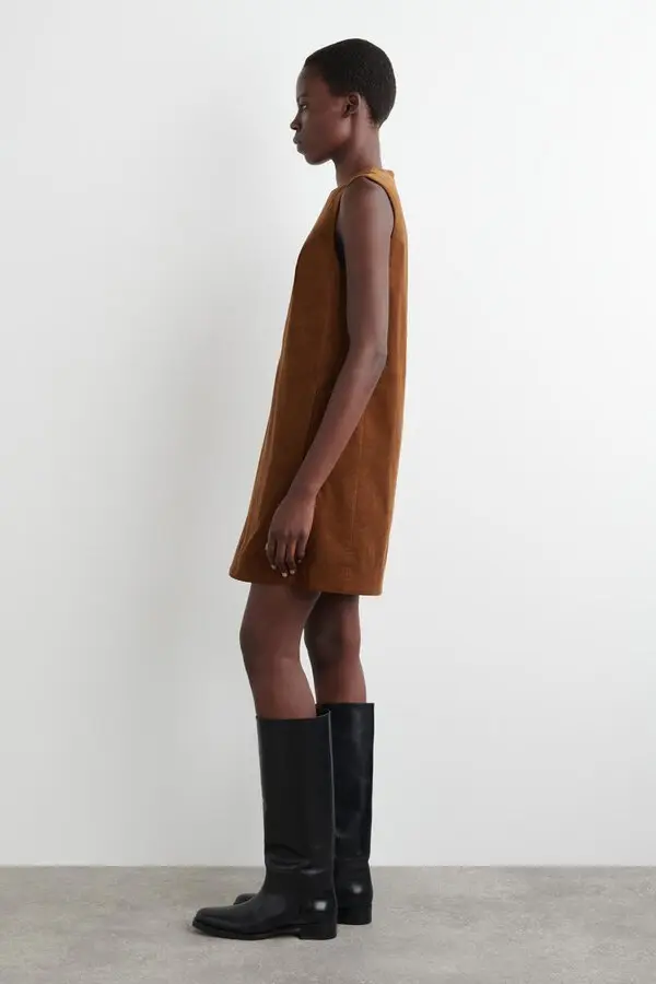 Cos Corduroy Mini Shift Dress In Brown - 60% Off | Editorialist