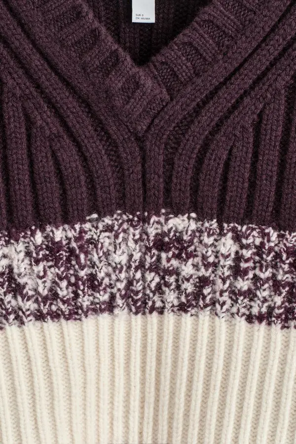 Cos Textured Merino Wool V-neck Sweater