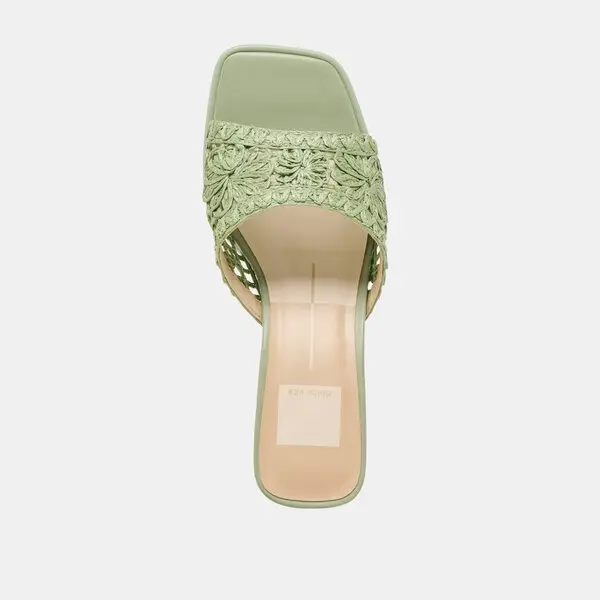 DOLCEVITA Maylah Raffia Macrame Kitten Heel Sandals