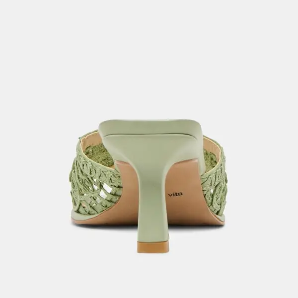 DOLCEVITA Maylah Raffia Macrame Kitten Heel Sandals