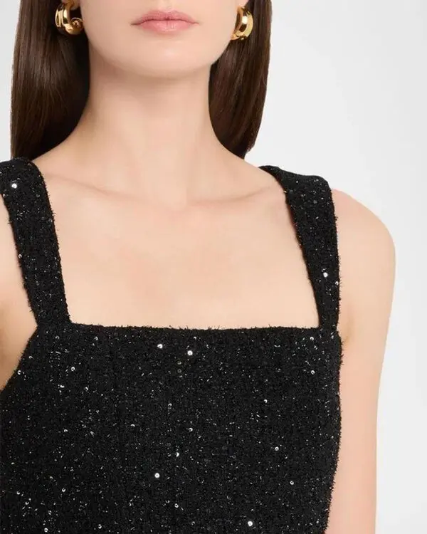 Alice + Olivia Keria Fitted Tweed Mini Dress - Black