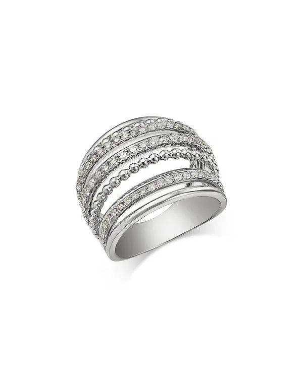 Bloomingdale'S Diamond Multi Row Ring 1.0 Tcw In 14k White Gold - Yellow Gold
