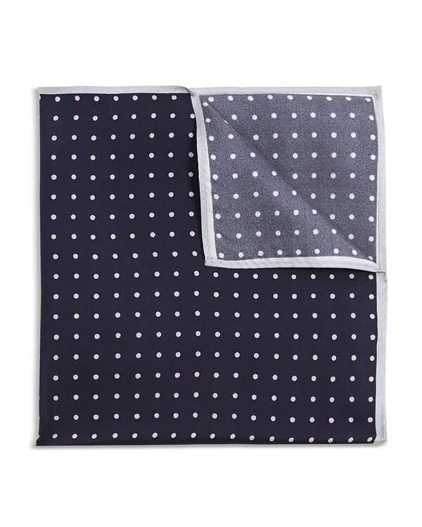 Bloomingdale'S Dot Silk Pocket Square Exclusive - Navy