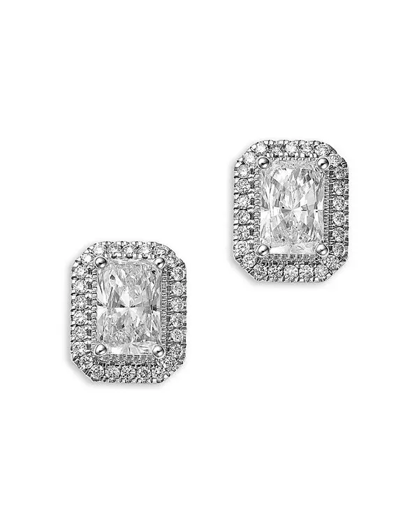 Bloomingdale'S 1.95 Tcw Lab Grown Diamond Radiant Stud Earrings - White