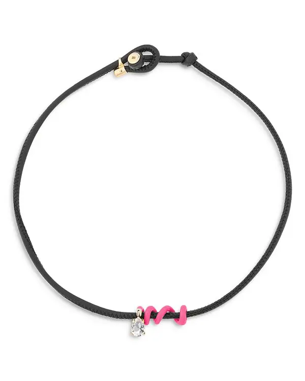 Bea Bongiasca 9k Yellow Gold, Sterling Silver, Crystal, And Enamel Pendant Necklace - Pink/black