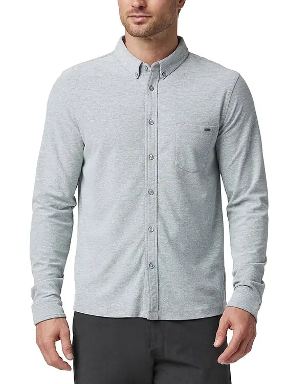 Vuori Long Sleeve Ace Button Down Shirt - Light Grey