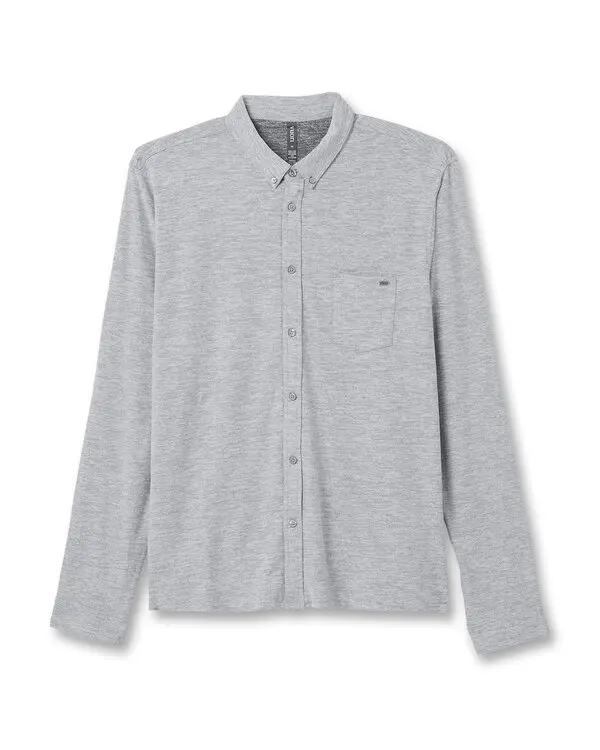 Vuori Long Sleeve Ace Button Down Shirt - Light Grey