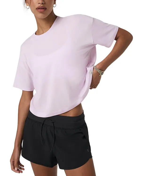 Vuori Energy Cropped T-shirt - Lilac Breeze Heather