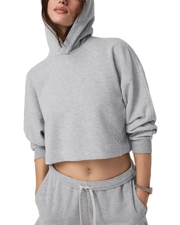 Vuori Sedona Cropped Hoodie - Light Grey