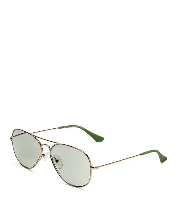 CADDIS Mabuhay Aviator Reading Glasses, 58 Mm - Polished Rose Gold - Green