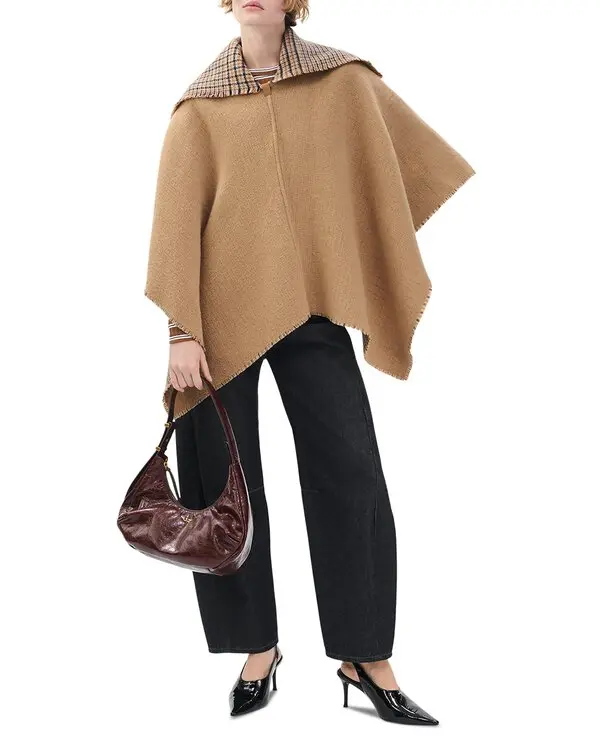 Rag & Bone Wendy Reversible Wool Blend Cowl Poncho