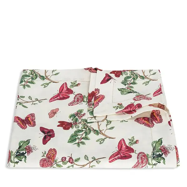 MATOUK Baudin Butterfly Linen Table Runner, 16w X 108l - Ruby