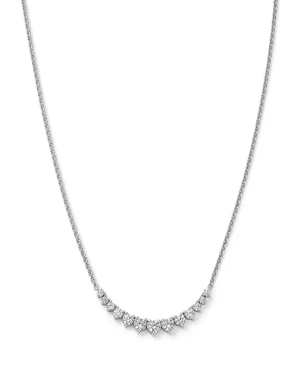 Bloomingdale'S 14k Graduated Diamond Necklace 1.0 Tcw - White Gold