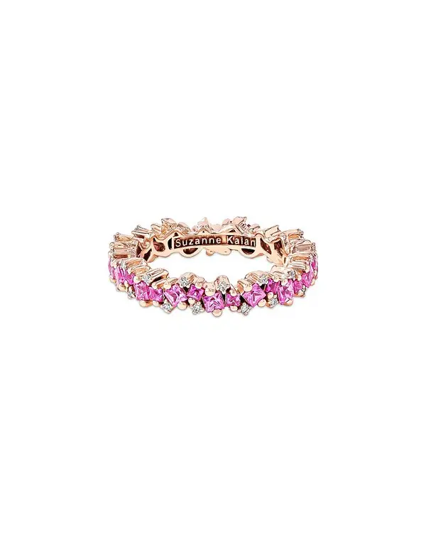 SUZANNE KALAN 18k Pink Gold, Sapphire, And Diamond Eternity Ring - Rose Gold