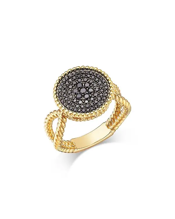 Bloomingdale'S 14k Yellow Gold Black Diamond Ring - Black/gold