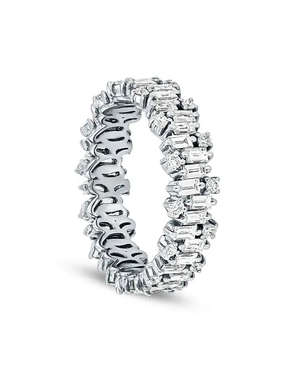 SUZANNE KALAN 18k Diamond Eternity Band Ring - White Gold
