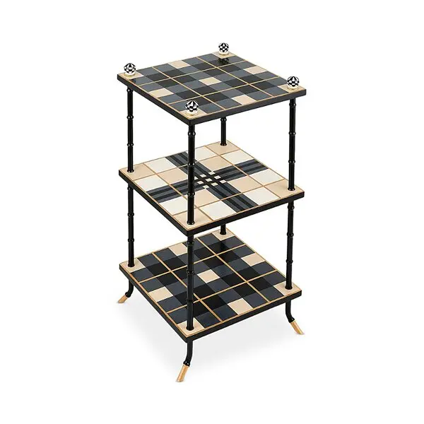 MACKENZIE-CHILDS Mad For Plaid 3 Tier Table