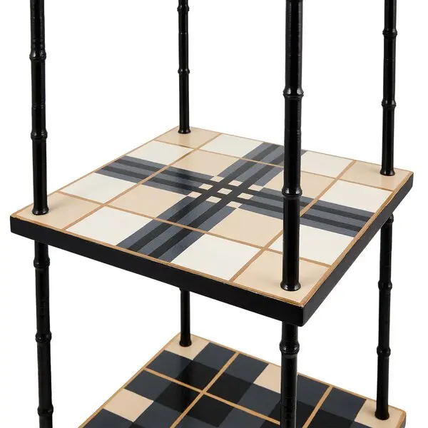 MACKENZIE-CHILDS Mad For Plaid 3 Tier Table