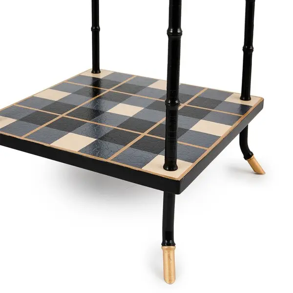 MACKENZIE-CHILDS Mad For Plaid 3 Tier Table