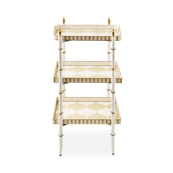 MACKENZIE-CHILDS Mocha 3 Tier Tray Table