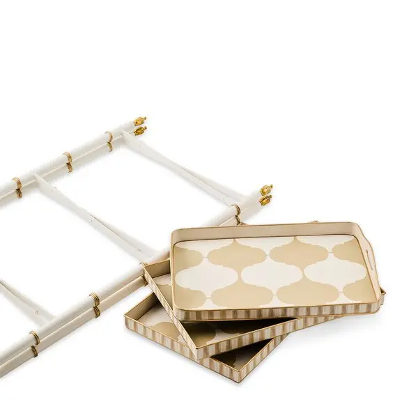 MACKENZIE-CHILDS Mocha 3 Tier Tray Table