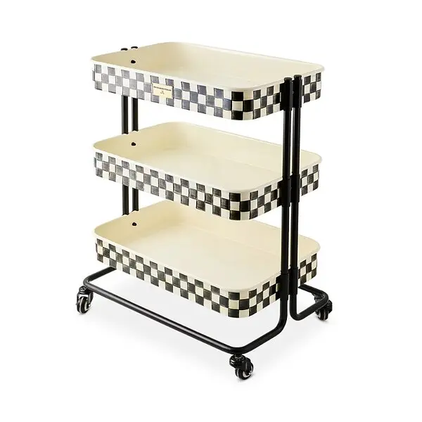 MACKENZIE-CHILDS Courtly Check 3 Tier Kitchen Cart - Multi