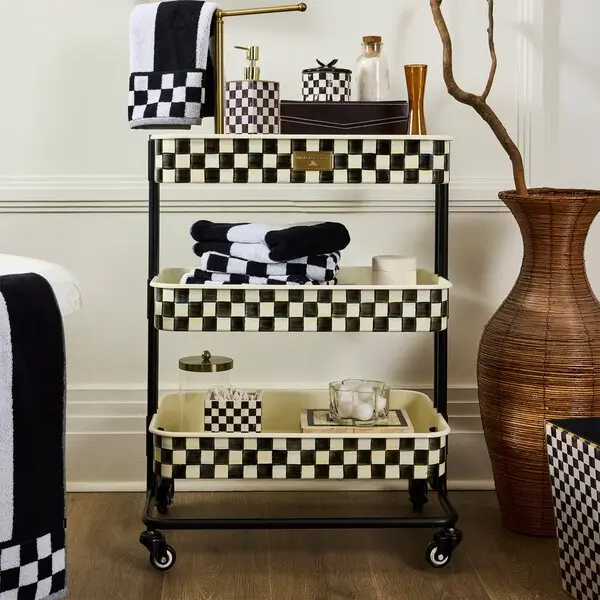 MACKENZIE-CHILDS Courtly Check 3 Tier Kitchen Cart