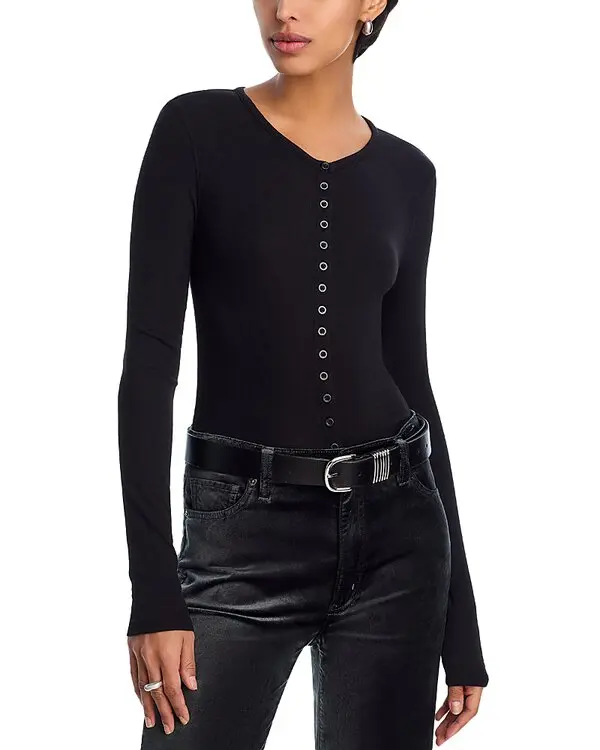 FRAME The Rib Splay Top - Black