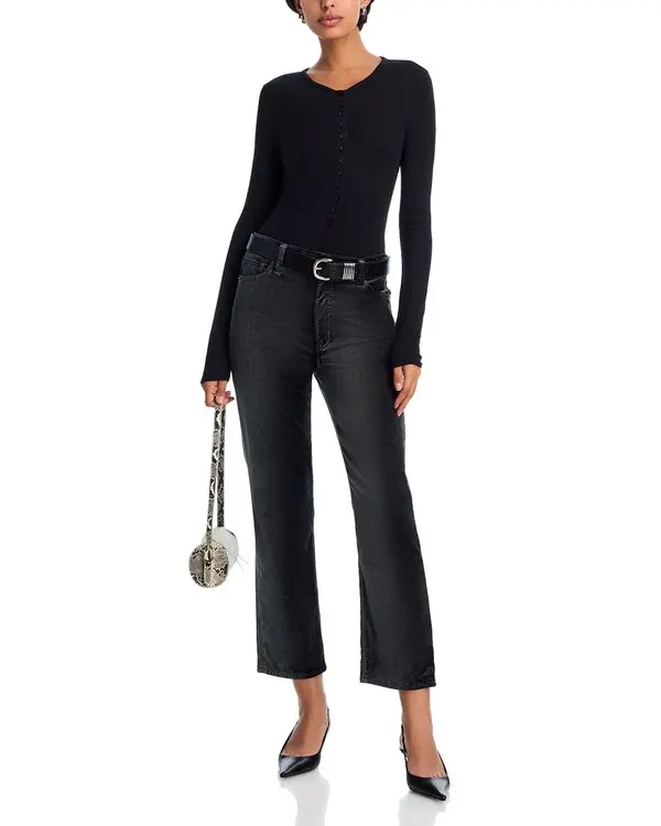 FRAME The Rib Splay Top - Black