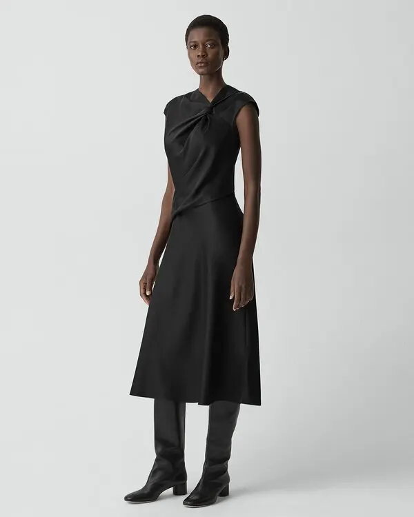 Theory Twist Bodice Dress - Black