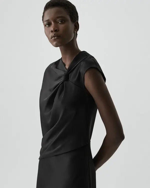 Theory Twist Bodice Dress - Black