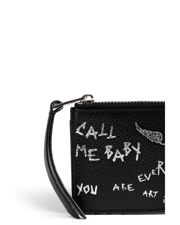 Zadig&Voltaire Zv Graffiti Leather Card Holder