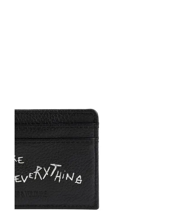 Zadig&Voltaire Zv Pass Graffiti Leather Card Holder