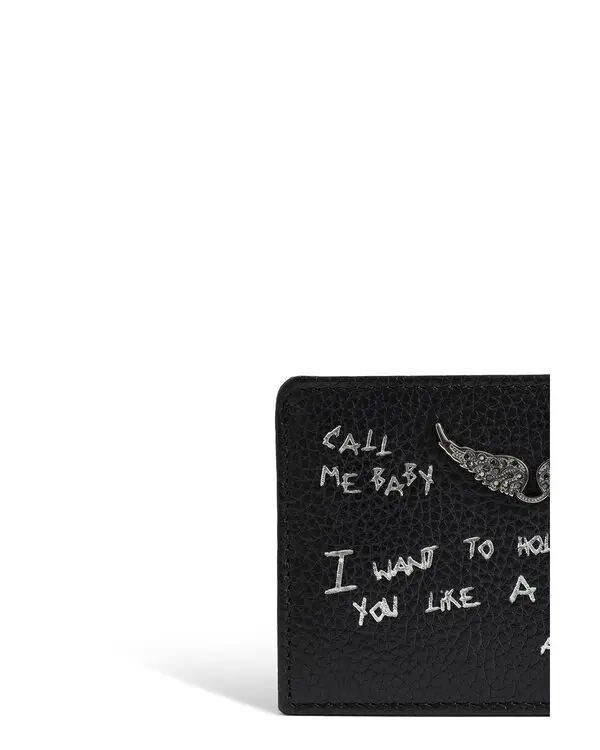 Zadig&Voltaire Zv Pass Graffiti Leather Card Holder