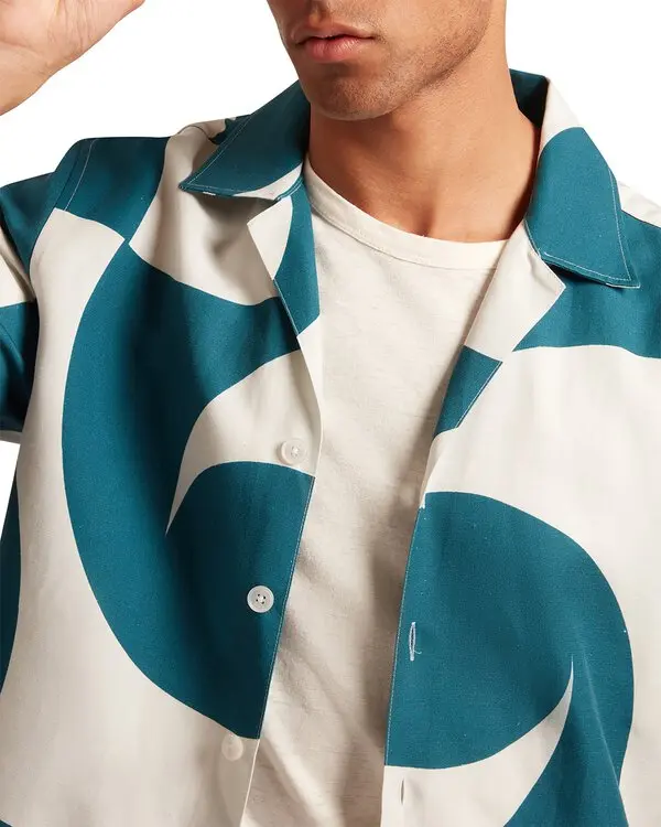 Ted Baker London Roldan Short Sleeve Oversized Swirl Shirt