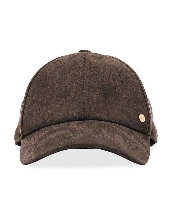 REISS Nicky Faux Suede Cap - Chocolate