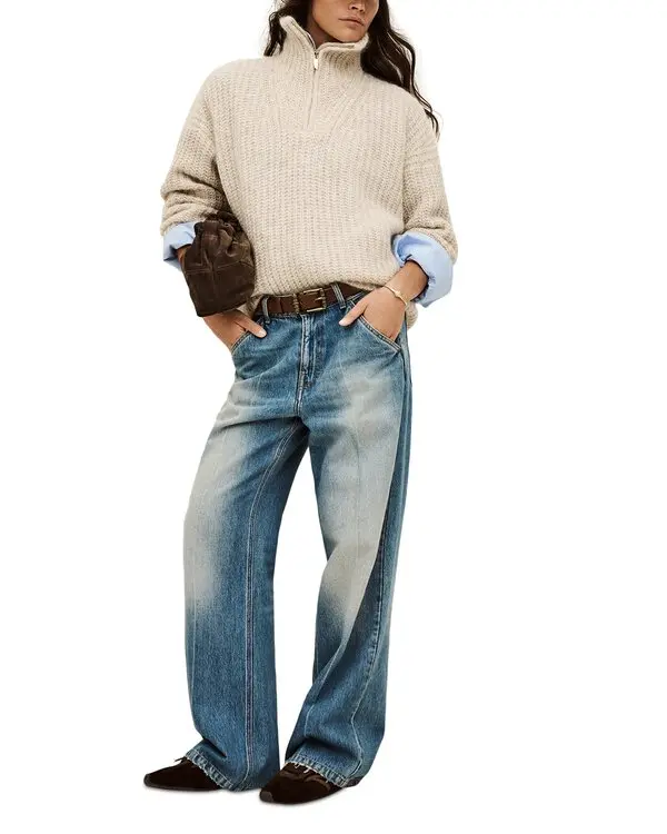 Ba&sh Beltane Zip Collar Sweater